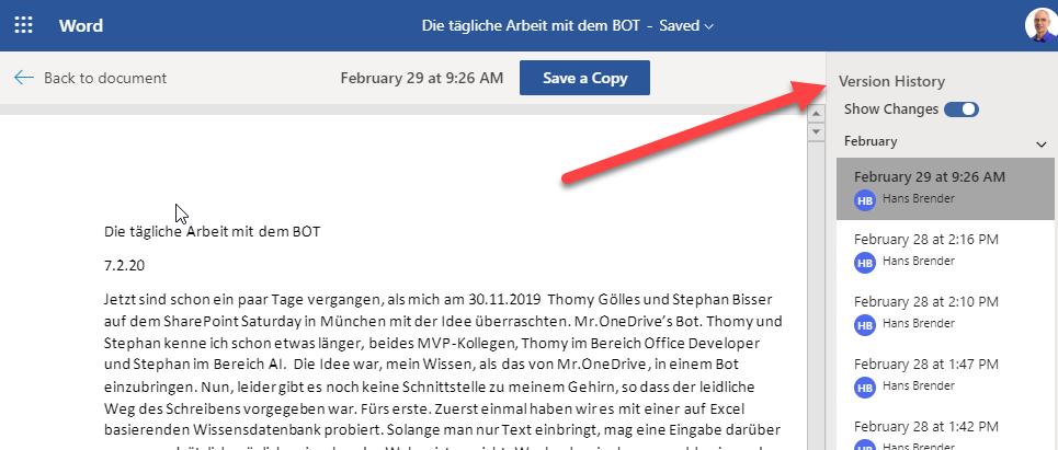 Version history inside File Explorer – Hans Brender's Blog